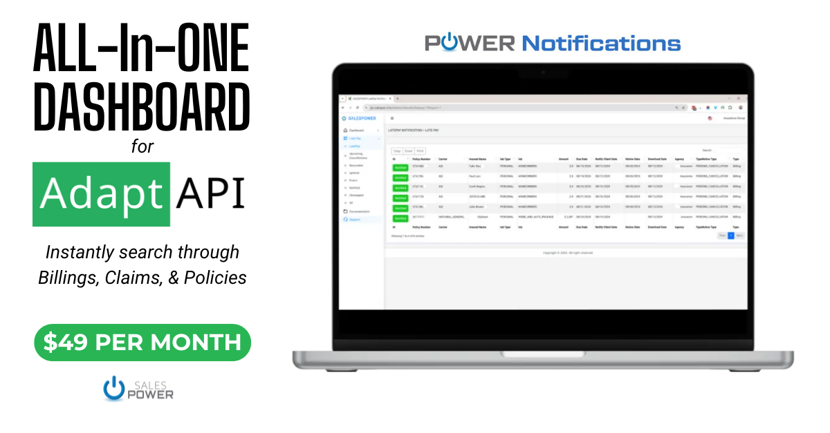 A new dashboard tool for Adapt API customers - SalesPower